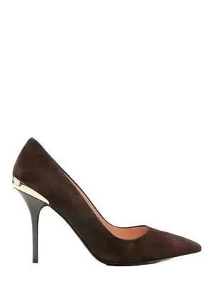Moschino 95mm Pointed-toe Suede Pumps - Brown