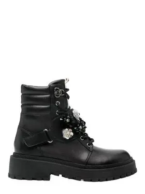 Liu Jo Rumi Boots With Floral Embellishments - Black