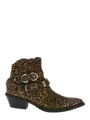 Pinko Leopard-print Ankle Boots - Brown