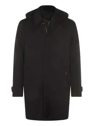 MOORER Hooded Pocket Coat - Blue