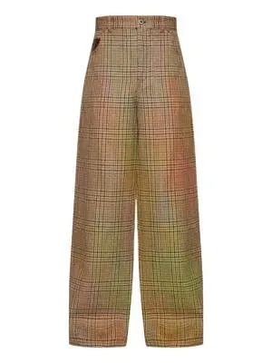 Loewe Houndstooth Wool Trousers - Brown
