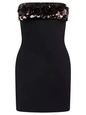 David Koma Sequin-embellished Strapless Mini Dress - Black