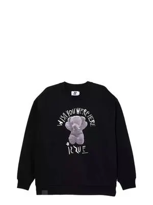 Izzue Graphic-print Cotton Sweatshirt - Black
