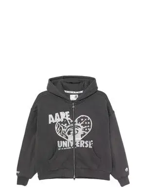 A BATHING APE Aape * Logo-print Zip-up Hoodie - Grey