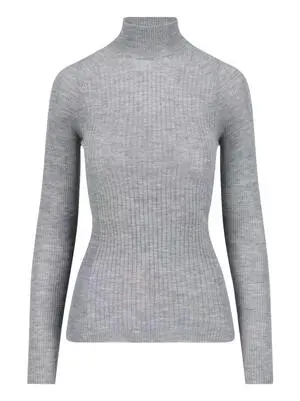 SA SU PHI Ribbed Turtleneck Sweater - Grey