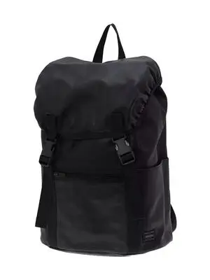 PORTER-YOSHIDA & CO Leather Drawstring Backpack - Black