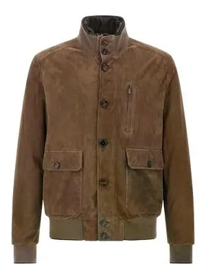 MOORER Suede Jacket - Brown