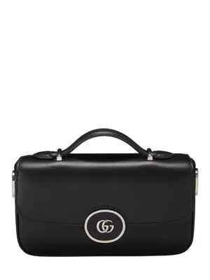 Gucci Leather Petite Gg Shoulder Bag - Black