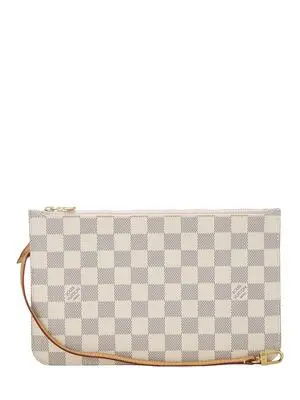 LOUIS VUITTON Damier Azur Neverfull Pouch - White