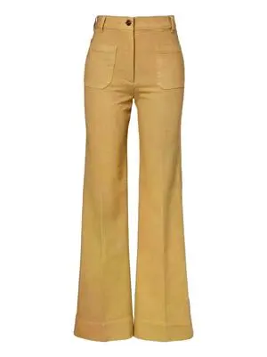 Victoria Beckham Patch-pocket Flared Jeans - Yellow