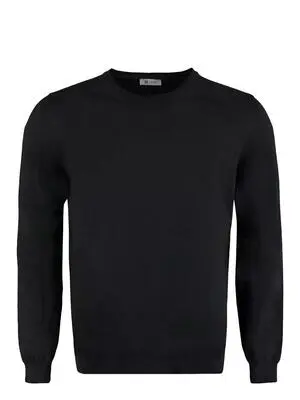 THE (ALPHABET) Cotton Crew Neck Sweater - Black