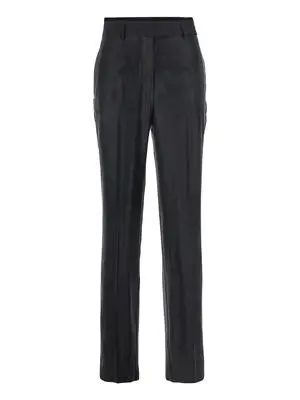SEMICOUTURE Belt-loop Wool Trousers - Black