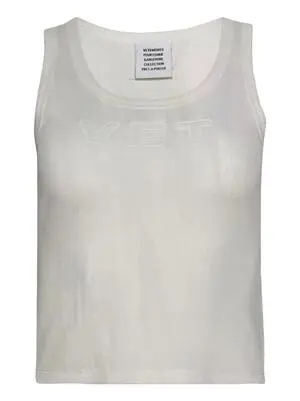 Vetements Logo-embroidered Tank Top - White