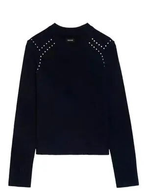 Zadig&Voltaire Embellished-shoulder Crew-neck Sweater - Black