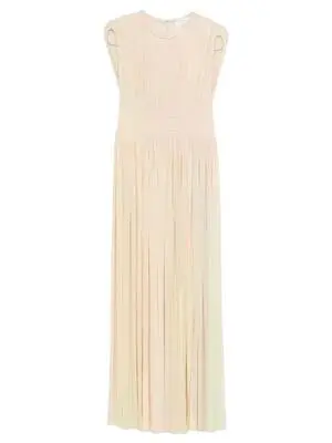 Zimmermann Pleated Sleeveless Midi Dress - Neutrals