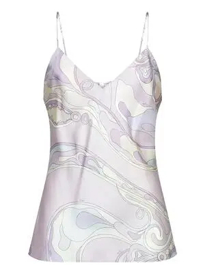 Emilio Pucci Wave-print Silk Top - Purple