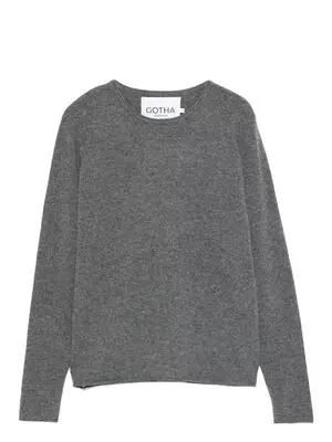 GOTHA Cashmere Round Neck Sweater - Grey