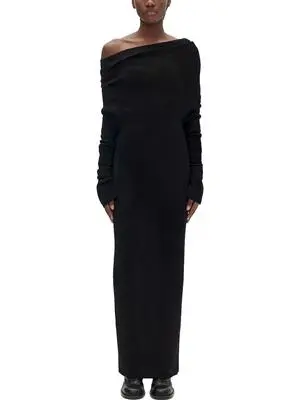 ANN DEMEULEMEESTER Barbro Off-shoulder Midi Dress - Black