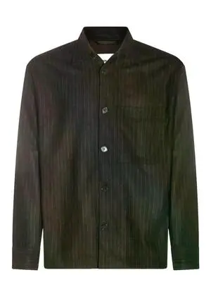Nn07 Pinstripe-print Shirt - Brown
