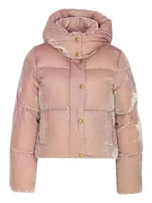 Elisabetta Franchi Velvet Puffer Jacket - Pink