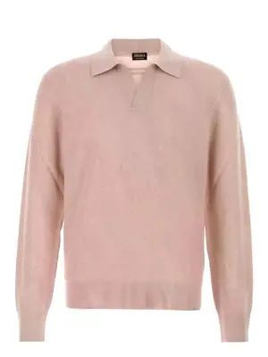 Zegna Polo-collar Cashmere Sweater - Pink