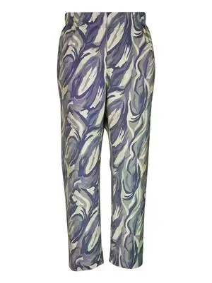 Zero + Maria Cornejo Abstract-print Elasticated-waist Trousers - Blue