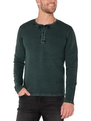 LIVERPOOL Long Sleeve Henley - Spruce/black
