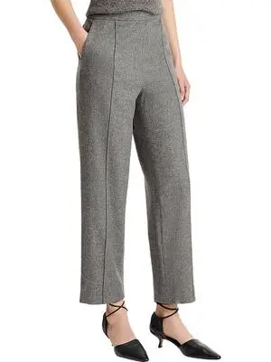 Vince Straight Cropped Trousers - Medium Heather Grey