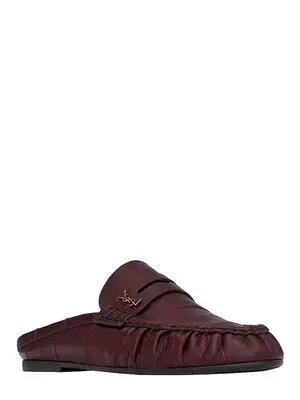Saint Laurent Le Loafer Mules Deep Bordeaux Eel
