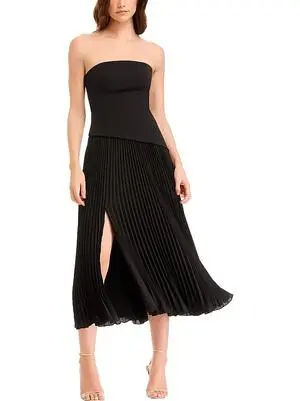 Dress The Population Kacey Strapless Midi Dress - Black