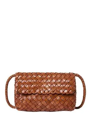 LOEFFLER RANDALL Vinnie Mini Woven Leather Crossbody Timber