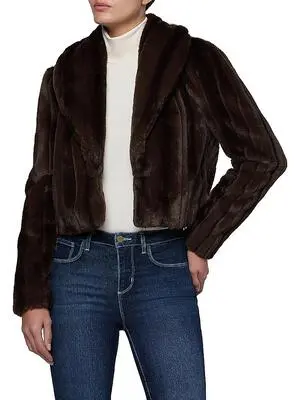 L'Agence Davy Faux Fur Jacket - Dark Java