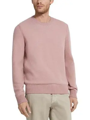 Zegna Oasi Cashmere Crewneck Sweater - Dust Pink