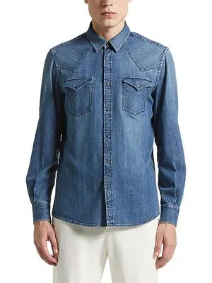 Peserico Denim Western Shirt - Ink