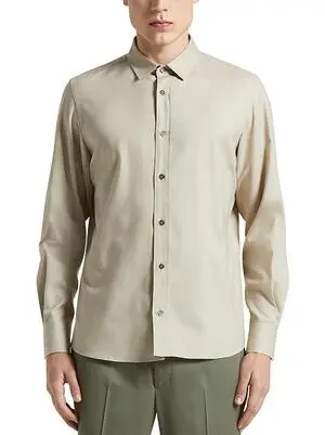 Peserico Button Front Shirt - Sepia