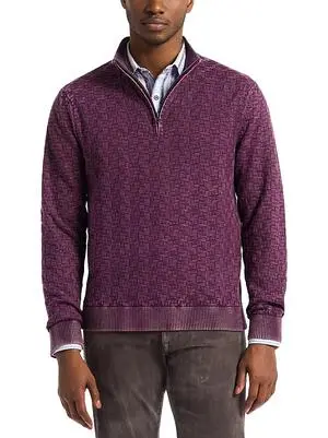 Robert Graham Aubin Quarter Zip Sweater Dark Purple