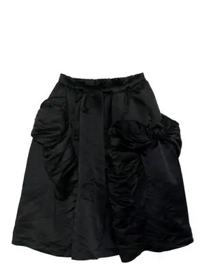 Comme Des Garçons Draped Skirt With Bow Embellishment - Black