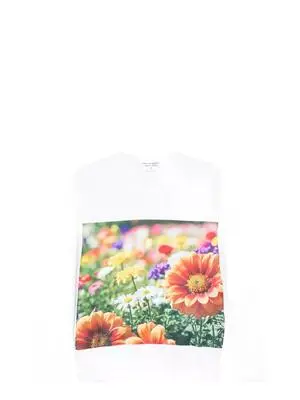 Comme Des Garçons Floral-print Sweatshirt - White