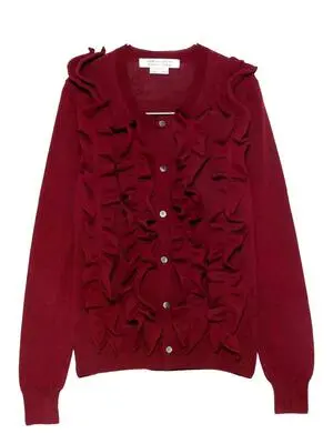 Comme Des Garçons Ruffled Cardigan - Red