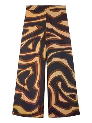 Emilio Pucci Abstract-pattern Print Silk Trousers - Black
