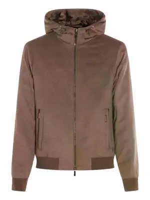 MOORER Hooded Zip-Front Coat