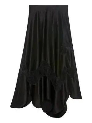 Bite Studios Lace-insert Silk Skirt - Black
