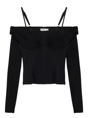 Simkhai Draped Off-shoulder Top - Black