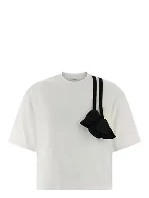 FERRAGAMO Pleated-tassel T-shirt - White