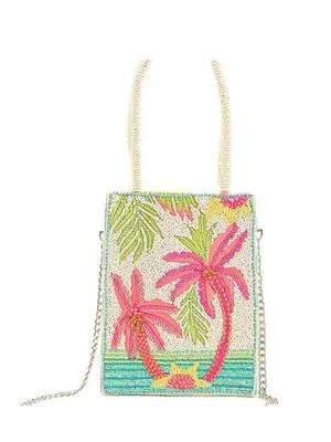 Yumi Kim Palm Paradise Beaded Crossbody Bag - Natural
