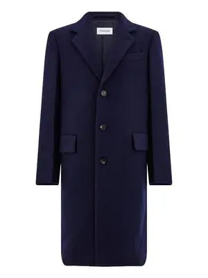 FERRAGAMO Single-breasted Wool Coat - Navy