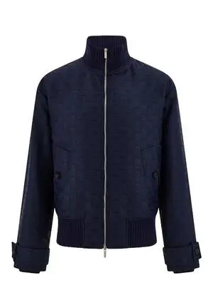FERRAGAMO Monogram Nylon Blouson - Navy