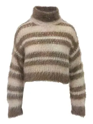 Brunello Cucinelli Striped-pattern Sweater - Brown