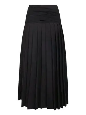 MAISON MARGIELA Pleated Tulle-panel Skirt - Black