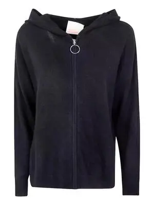 ABSOLUT CASHMERE Hooded Zip-front Cashmere Cardigan - Black